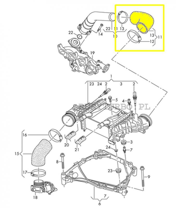 PRZEWÓD TURBO INTERCOOLERA TRANSPORTER T6 04L145822